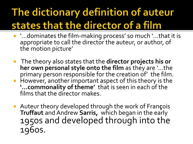 Auteur theory | PPTX