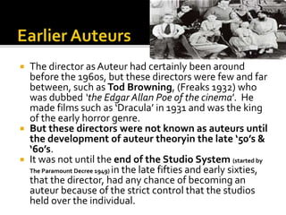 Auteur theory | PPTX