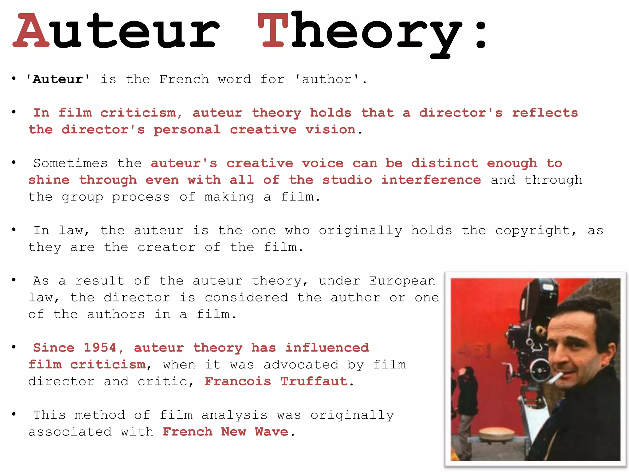 Auteur theory | PPTX