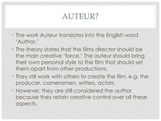 Auteur theory | PPTX