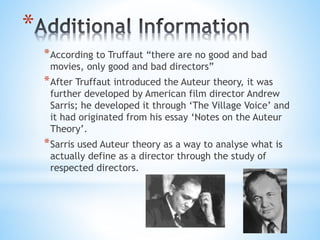Auteur theory - By Fateh Khaled | PPTX