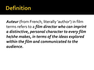 Auteur theory | PPTX
