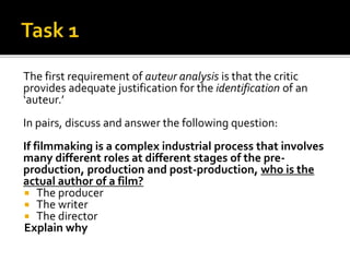 Auteur theory | PPTX