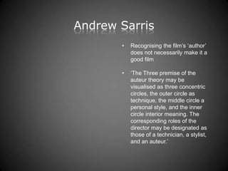 Auteur Theory (TV Y1) | PPTX