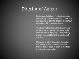 Auteur Theory (TV Y1) | PPTX