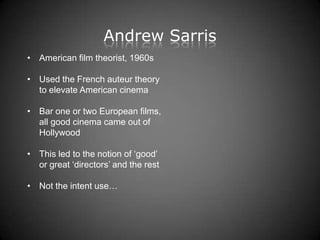 Auteur Theory (TV Y1) | PPTX