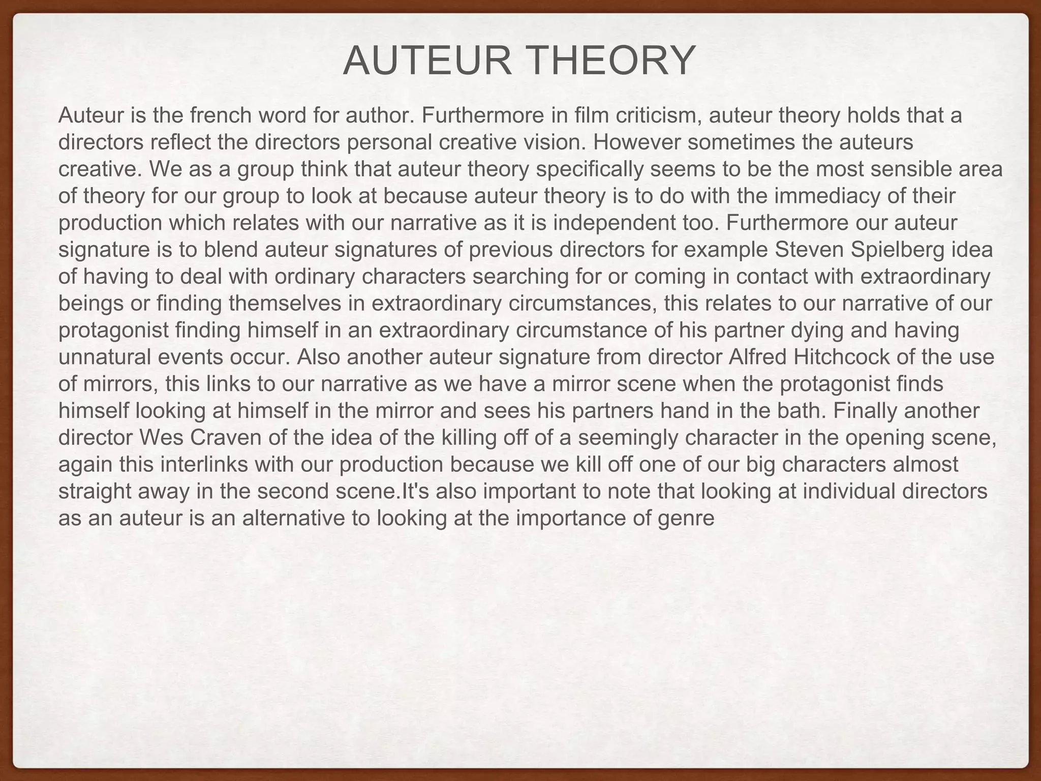 Auteur theory pp | PPTX