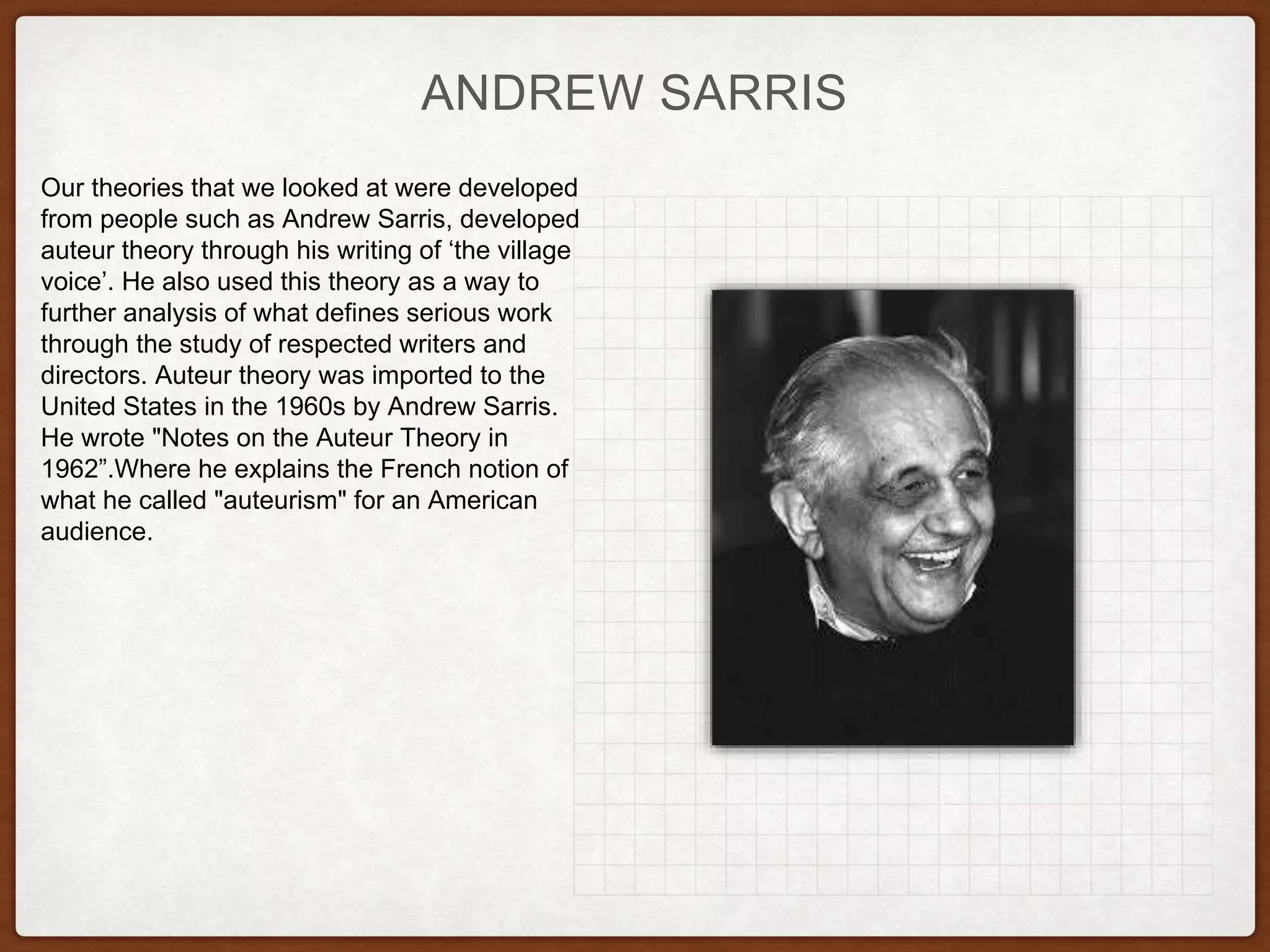 Auteur theory pp | PPTX