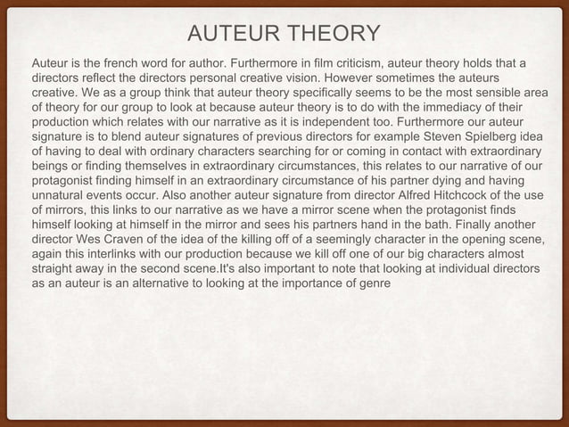 Auteur theory pp | PPTX