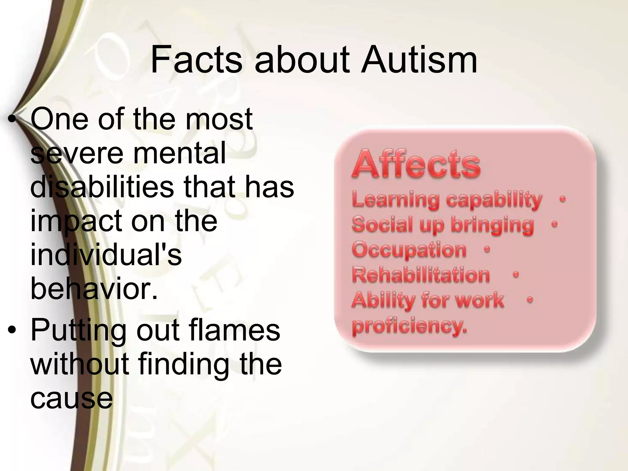 Autism spectrum disorders | PPTX