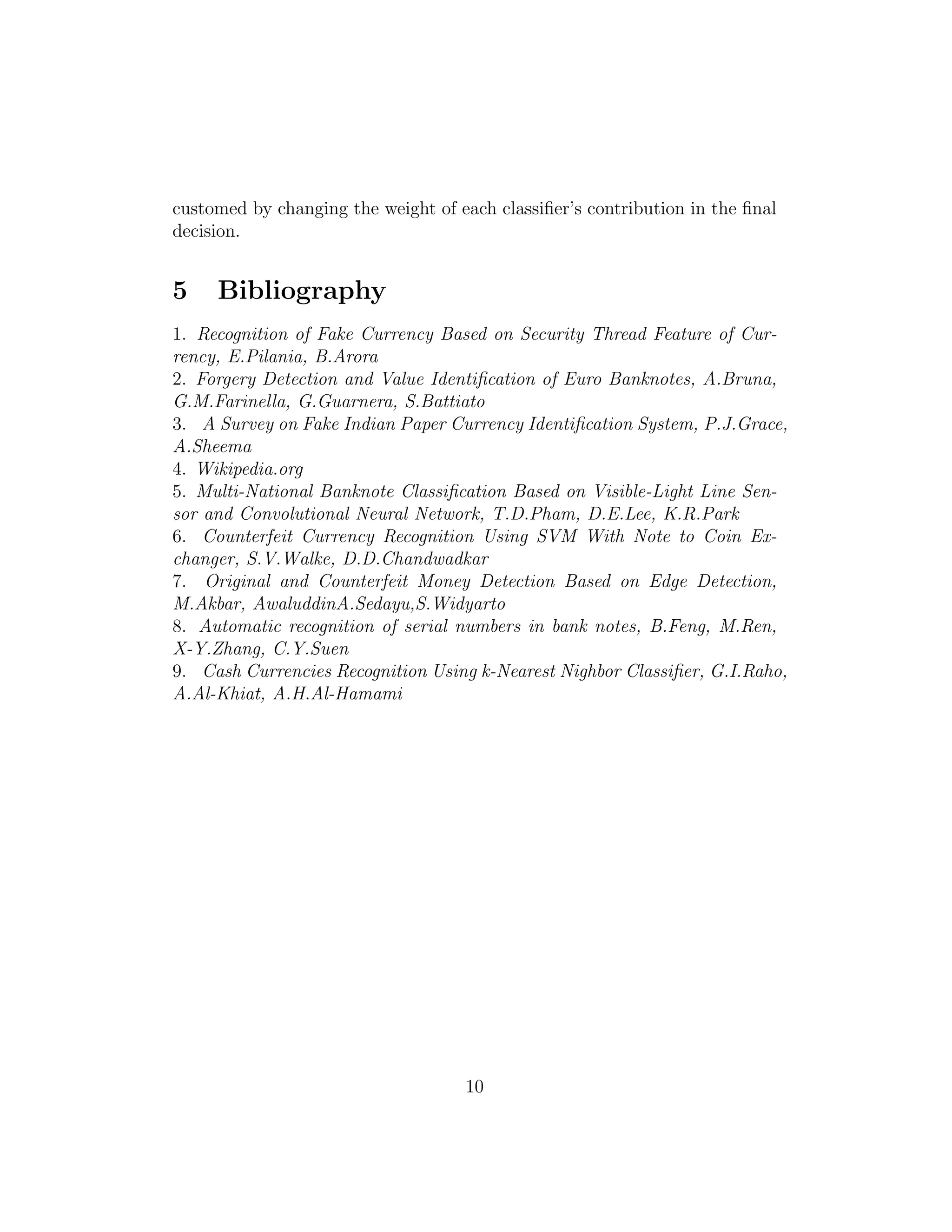 Application of pattern recognition techniques in banknote classification | PDF | Technology ...