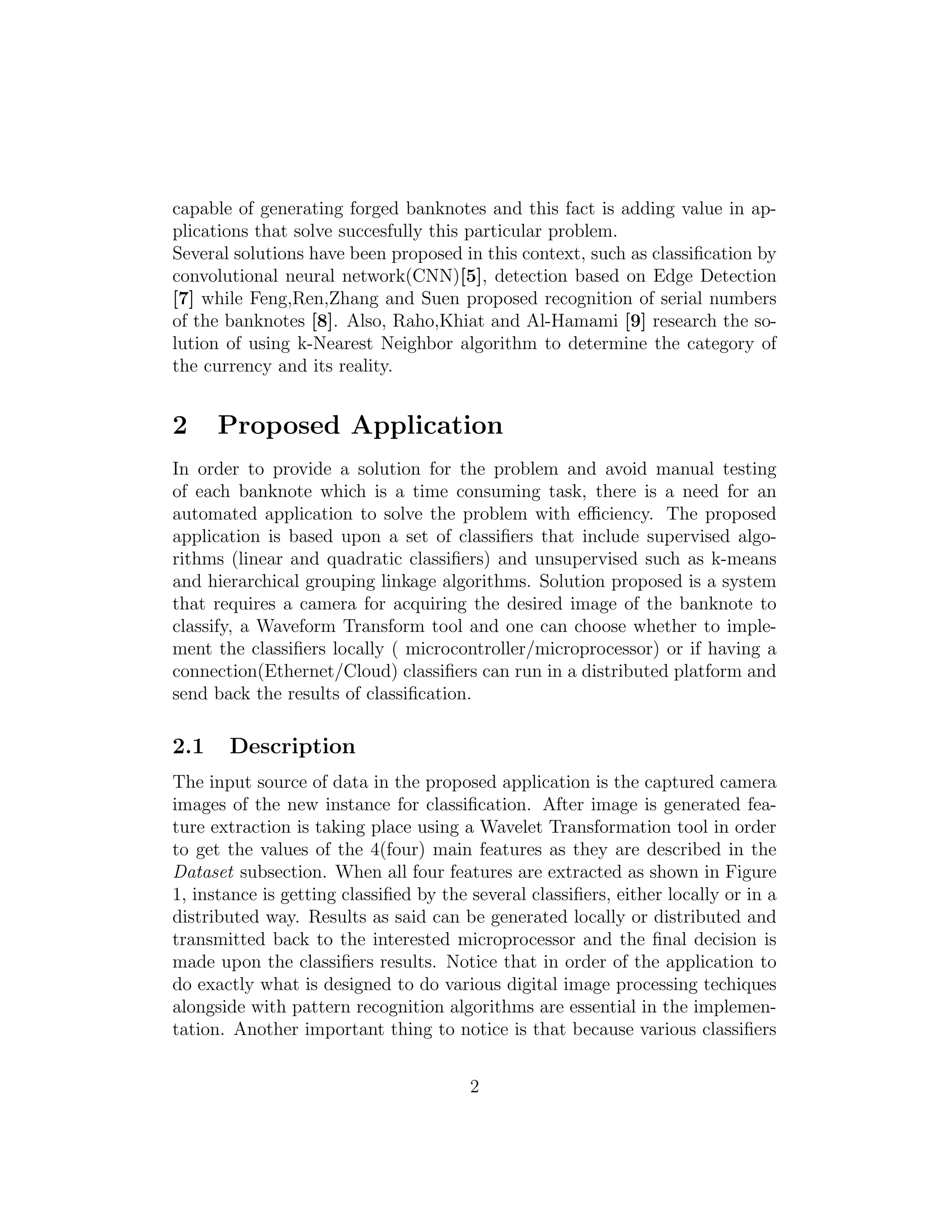 Application Of Pattern Recognition Techniques In Banknote