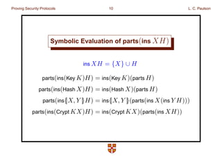 Proving Properties of Security Protocols by Induction | PPT