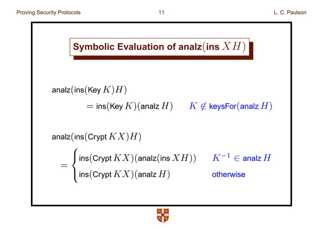 Proving Properties of Security Protocols by Induction | PPT