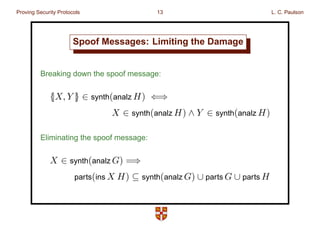 Proving Properties of Security Protocols by Induction | PPT