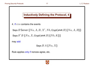 Proving Properties of Security Protocols by Induction | PPT