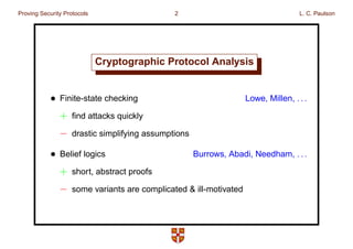 Proving Properties of Security Protocols by Induction | PPT