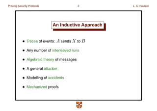 Proving Properties of Security Protocols by Induction | PPT