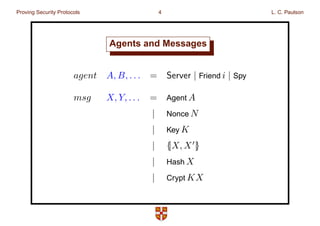Proving Properties of Security Protocols by Induction | PPT