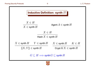 Proving Properties of Security Protocols by Induction | PPT