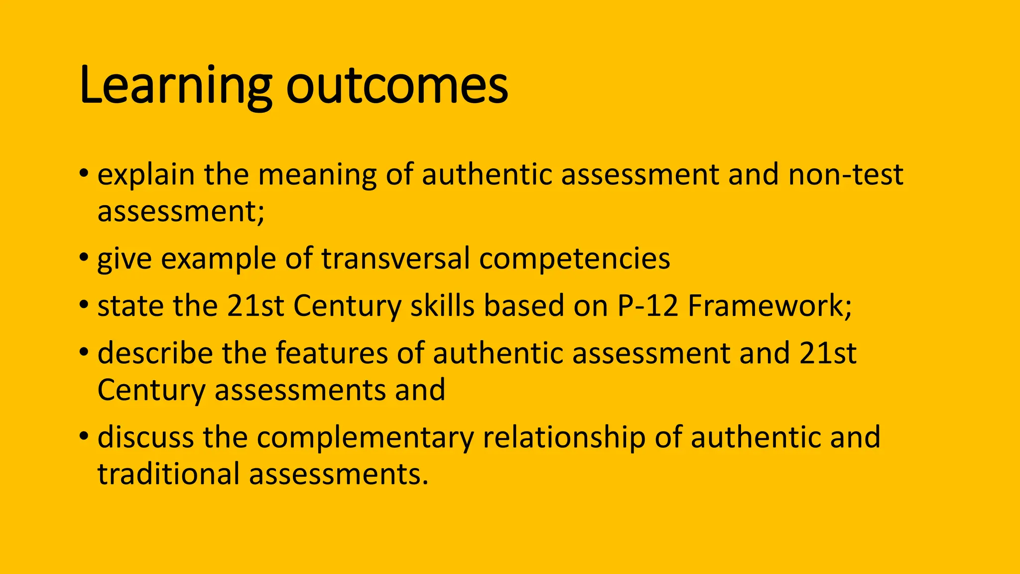 Authentic Assessment in Assessment in Learning 2 | PPTX