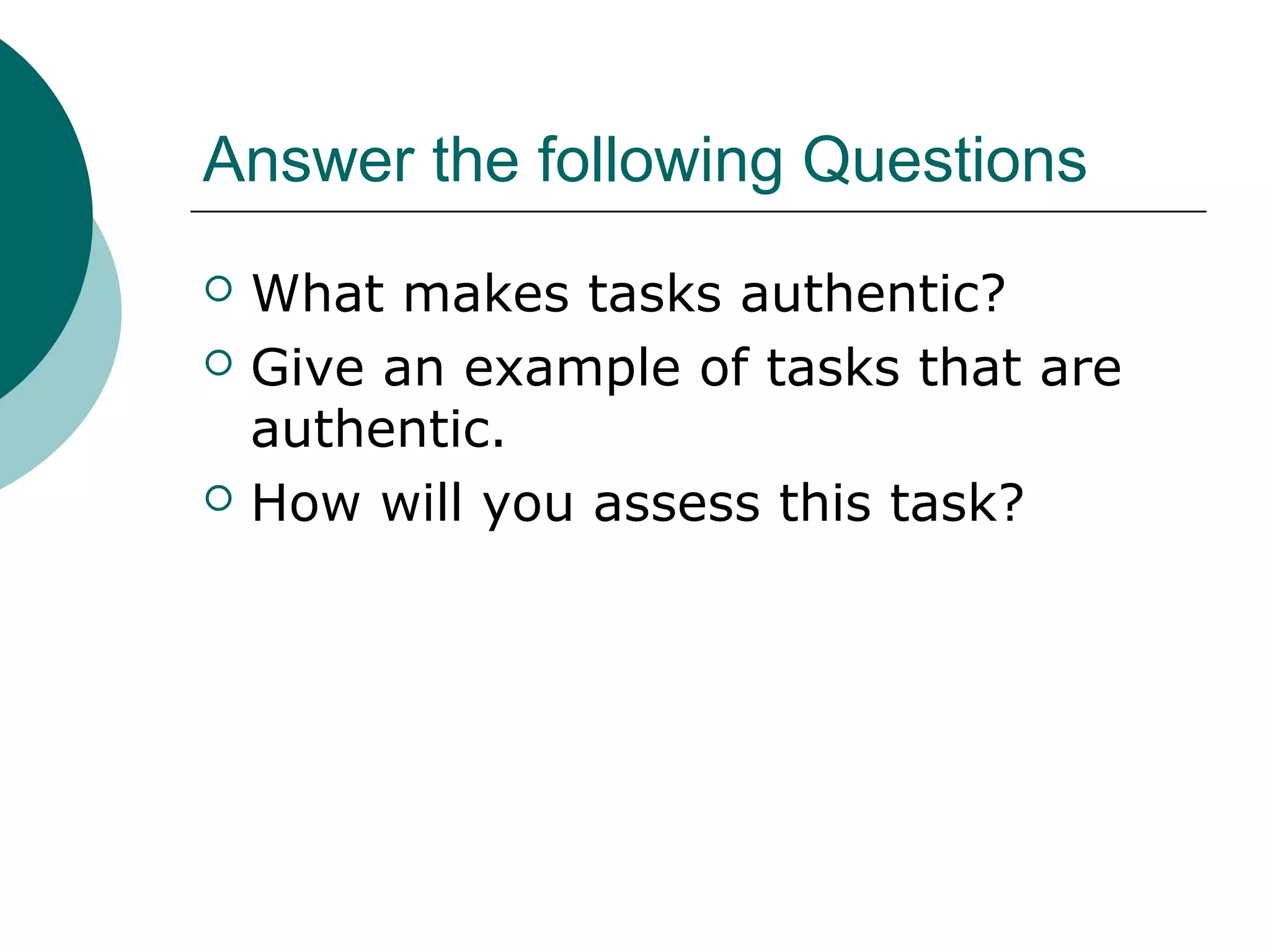 Authentic based assessment | PPT