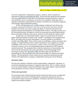 Authentic And Conventional Assessment In Singapore Schools An Empirical ...