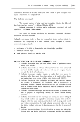 Chapter 2- Authentic assessment | DOCX