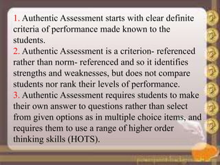Chapter 2- Authentic assessment | PPTX