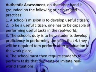 Chapter 2- Authentic assessment | PPTX