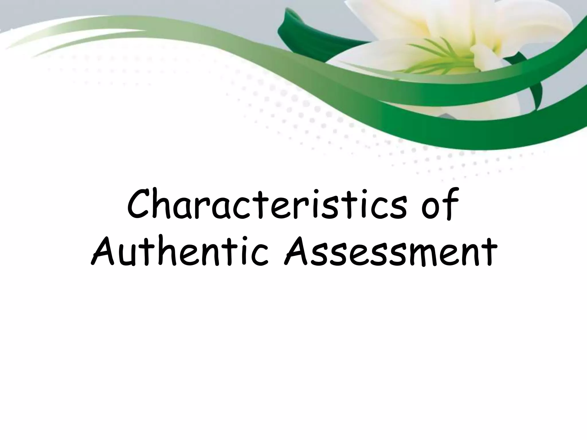Authentic assessment | PPT