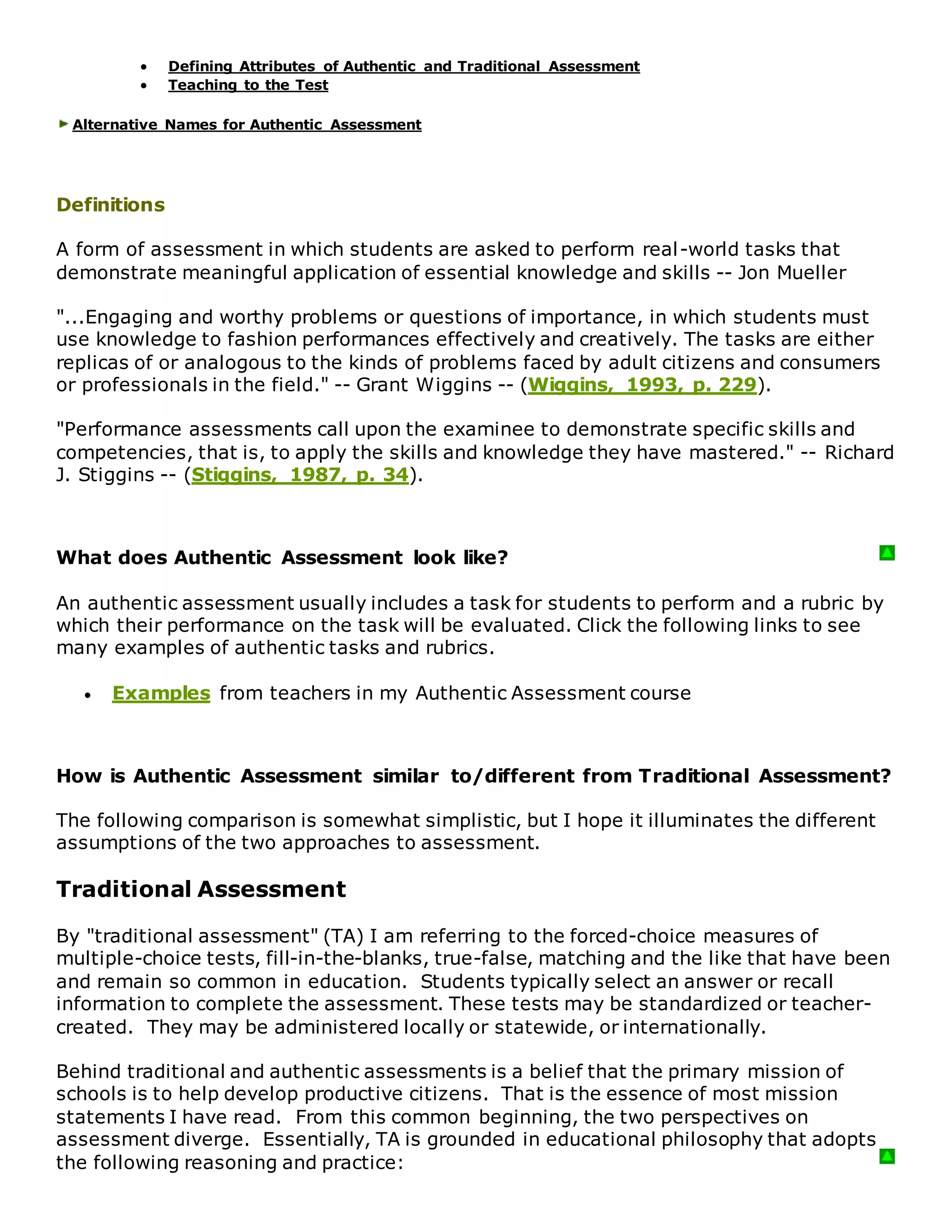 Authentic assessment | DOCX
