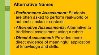 Authentic assessments methods in math.ppt