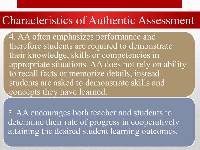 Authentic Assessment | PPTX | Standardized Testing | Educational Assessment