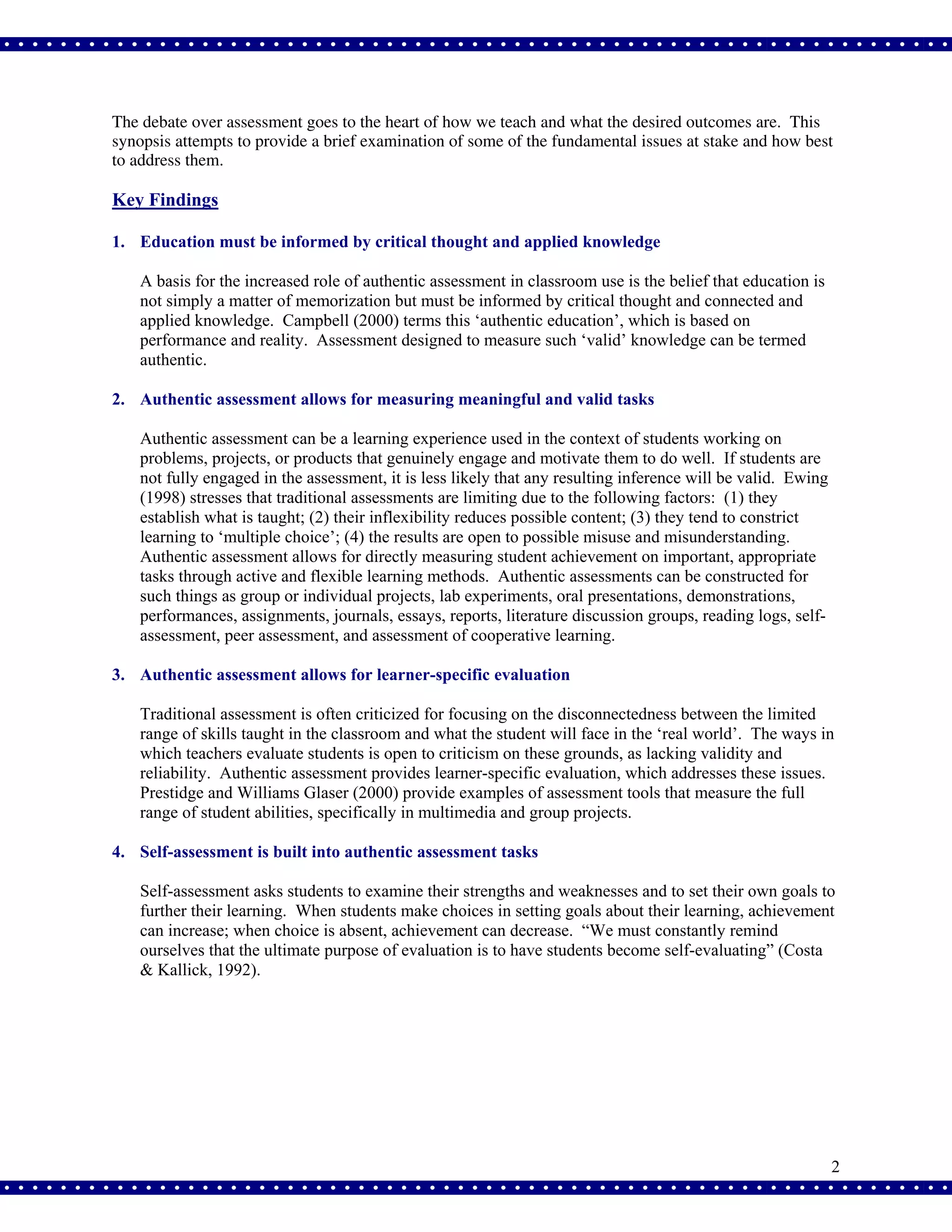 Authentic assessment 2 ppt | PDF
