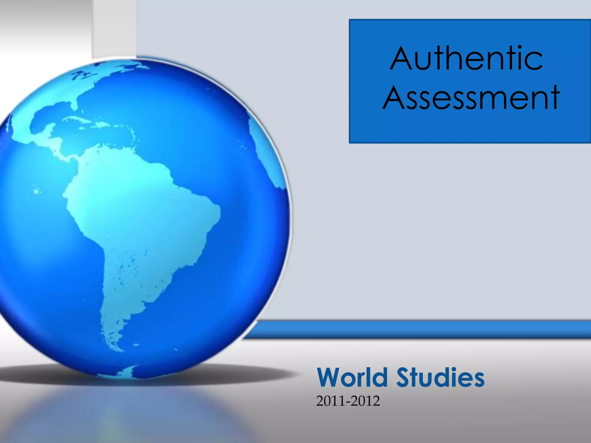 Authentic assessment introduction | PPT