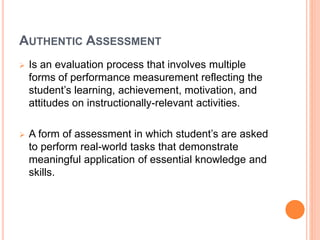 Authentic assessment let's do it! | PPTX