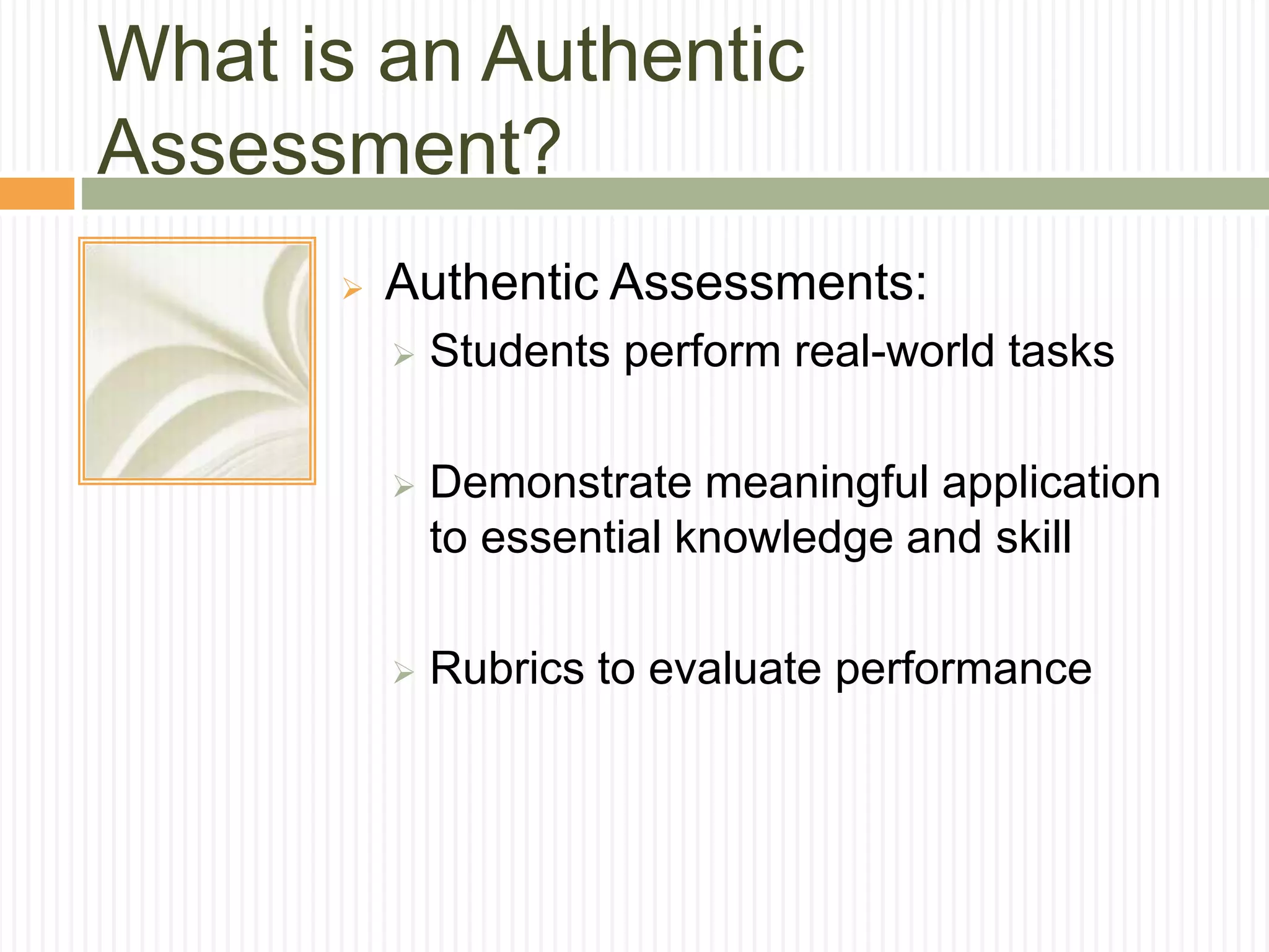 Authentic Assessments | PPTX
