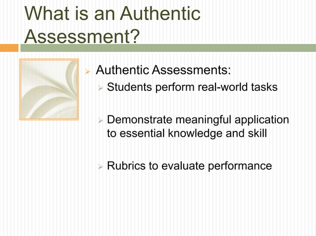 Authentic Assessments | PPT