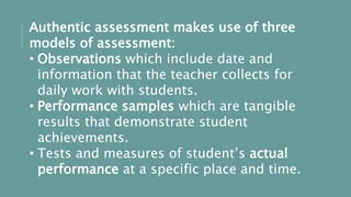 Authentic Assessment Tools | PPTX