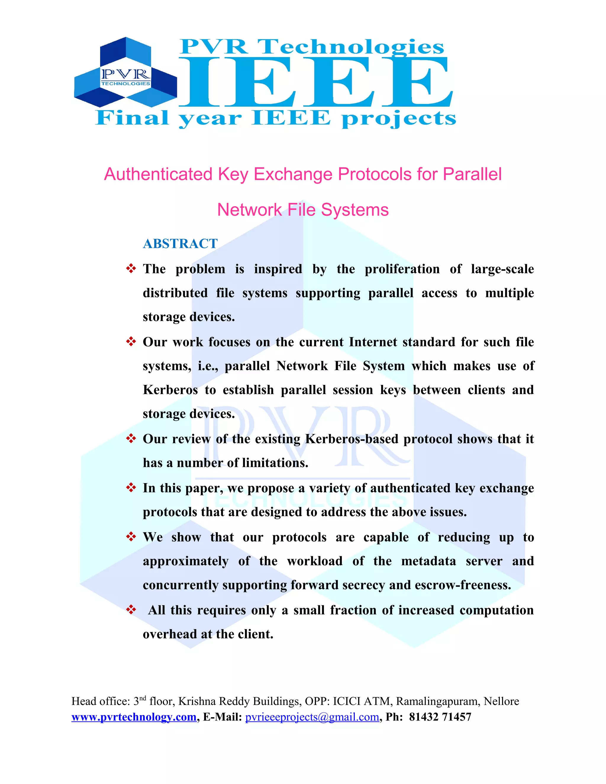 Authenticated key exchange protocols | DOC
