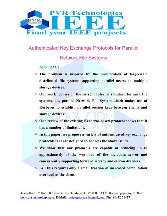 Authenticated key exchange protocols | PDF