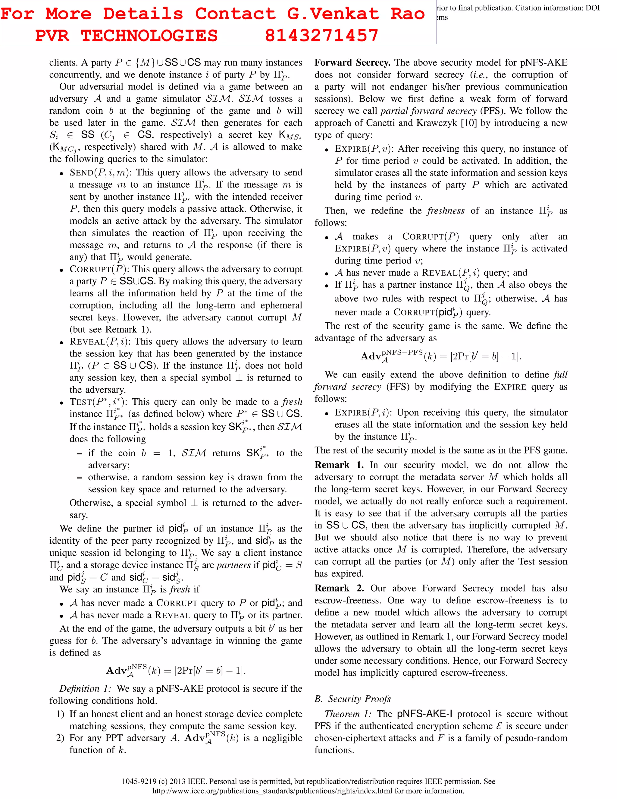 Authenticated key exchange protocols for parallel network file systems | PDF | Computer ...