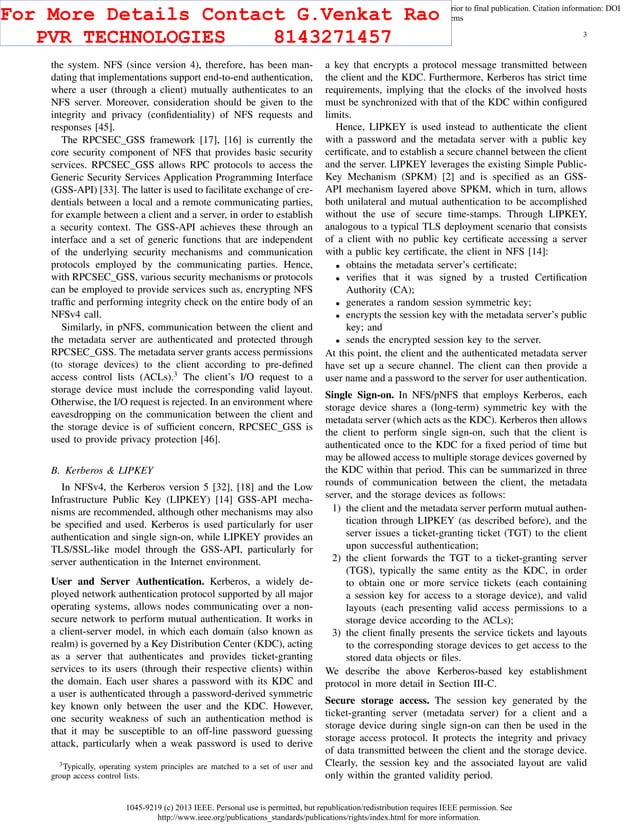 Authenticated key exchange protocols for parallel network file systems | PDF | Computer ...