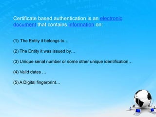 Authentication(pswrd,token,certificate,biometric) | PPTX | Internet ...