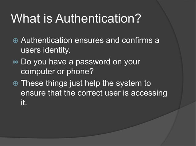 Authentication | PPT