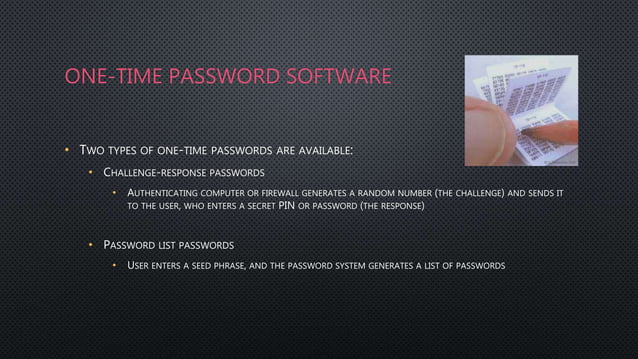 Authentication | PPTX | Operating Systems | Computer Software and Applications