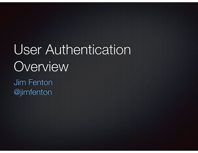 User Authentication Overview | PDF
