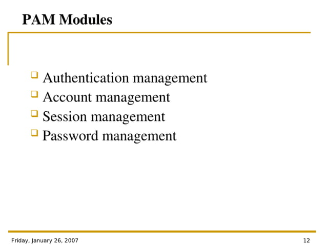 Authentication Modules For Linux Pam Architecture Ppt