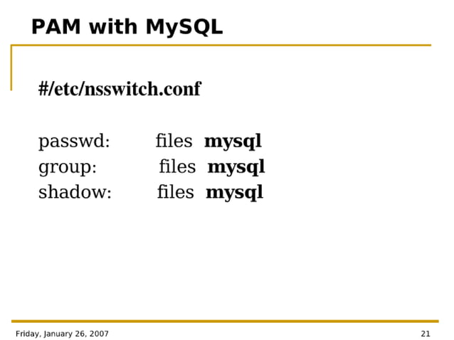 Authentication Modules For Linux - PAM Architecture | PPT
